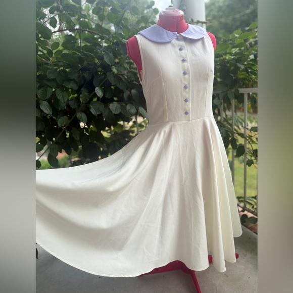 British Retro | Dresses | British Retro 95s Style Day Cream Dress With ...